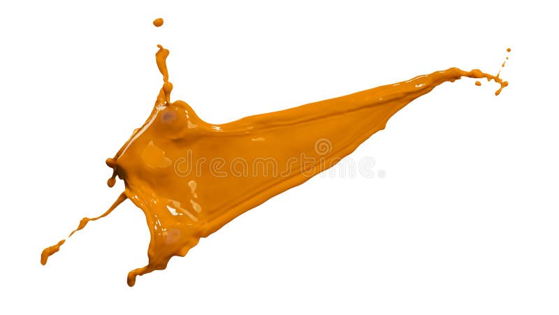 Orange Paint Splash Isolated On White Background Stock Illustration ...