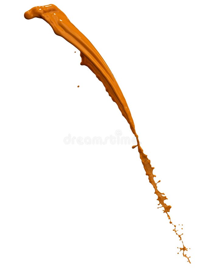 Orange Paint Splash Isolated on White Background Stock Photo - Image of ...