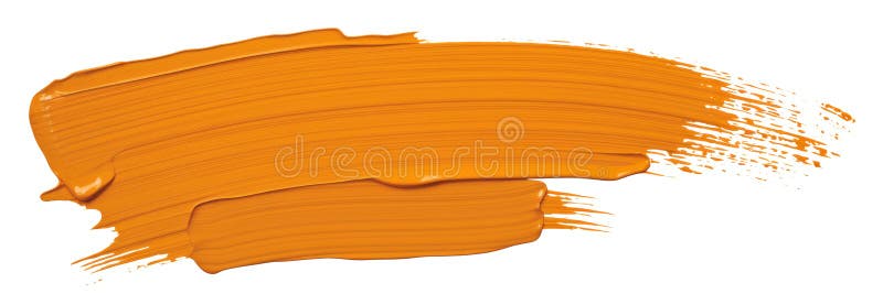 Orange Paint Stroke Isolated on White Background Stock Illustration ...