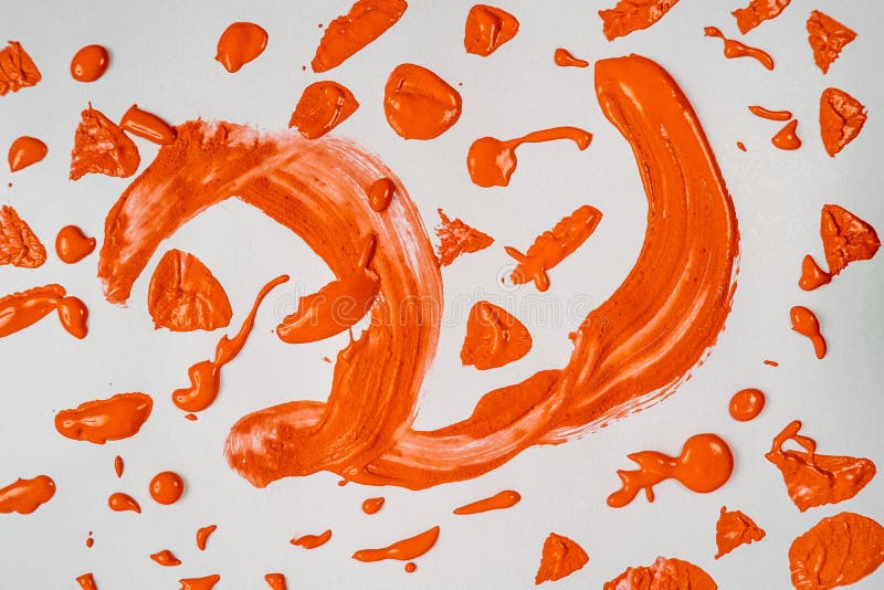 Orange Paint Texture on Wall Stock Photo - Image of design, detail ...