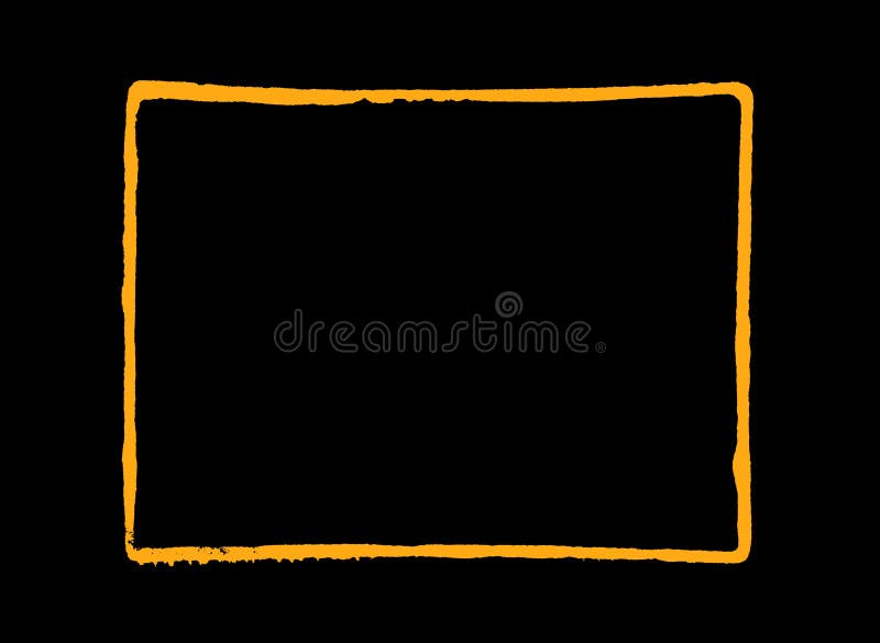 Orange Painted Rectangle Frame Stock Illustration - Illustration of ...