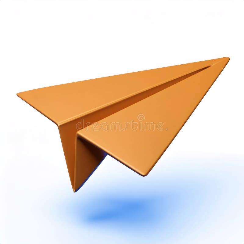 Orange Paper Airplane Flying, Representing Communication and Freedom ...