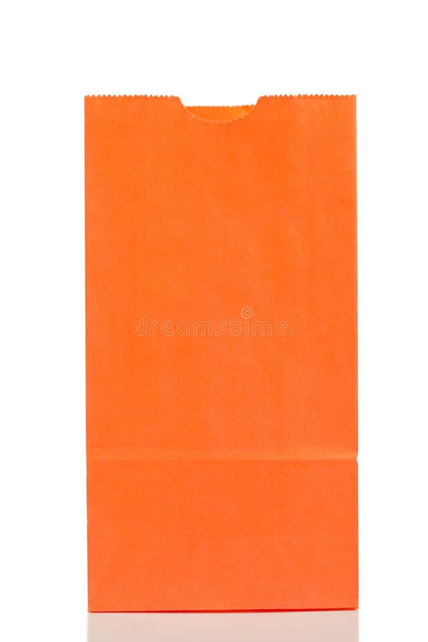 Orange paper bag stock photo. Image of shot, orange, used - 19125620