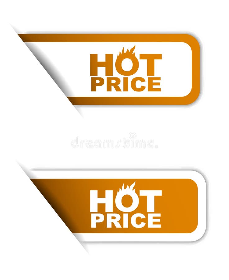 Orange Paper Element Sticker Hot Price in Two Variant Stock Vector ...