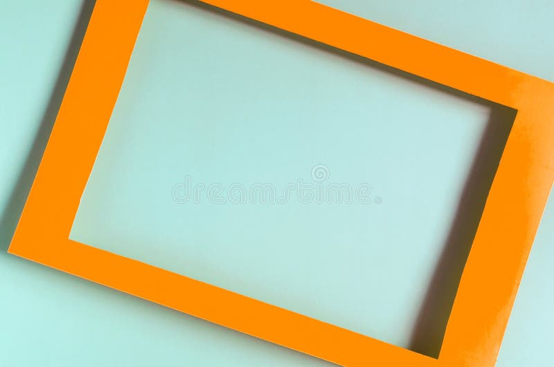 Orange Paper Frame on a Colored Background. Flat Bright Orange Frame on ...