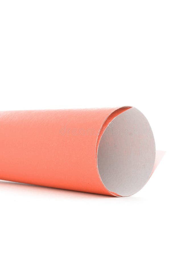 Orange Paper Message Roll Scroll Side Isolated On White Background ...