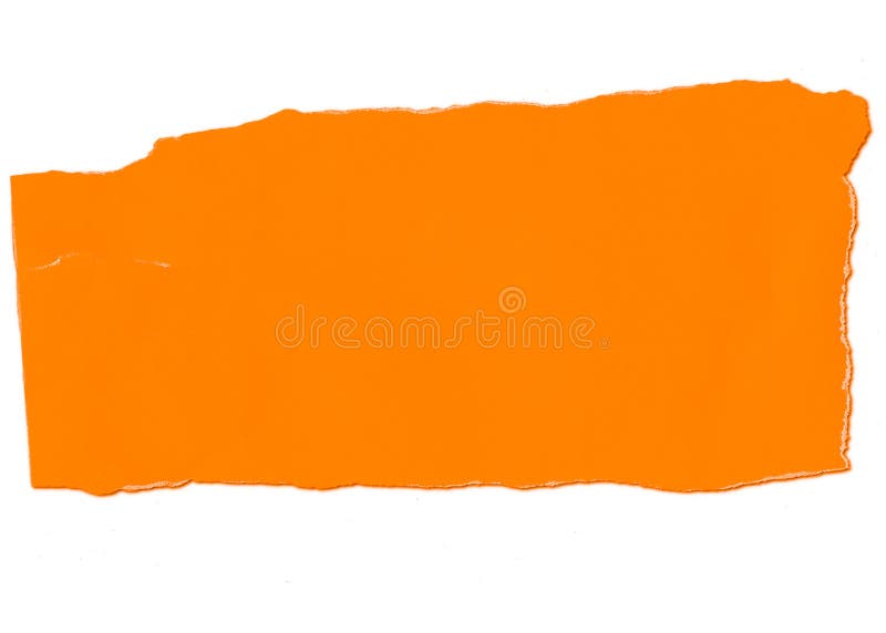 Orange Paper Note Mockup Ripped Piece on White Background Stock ...