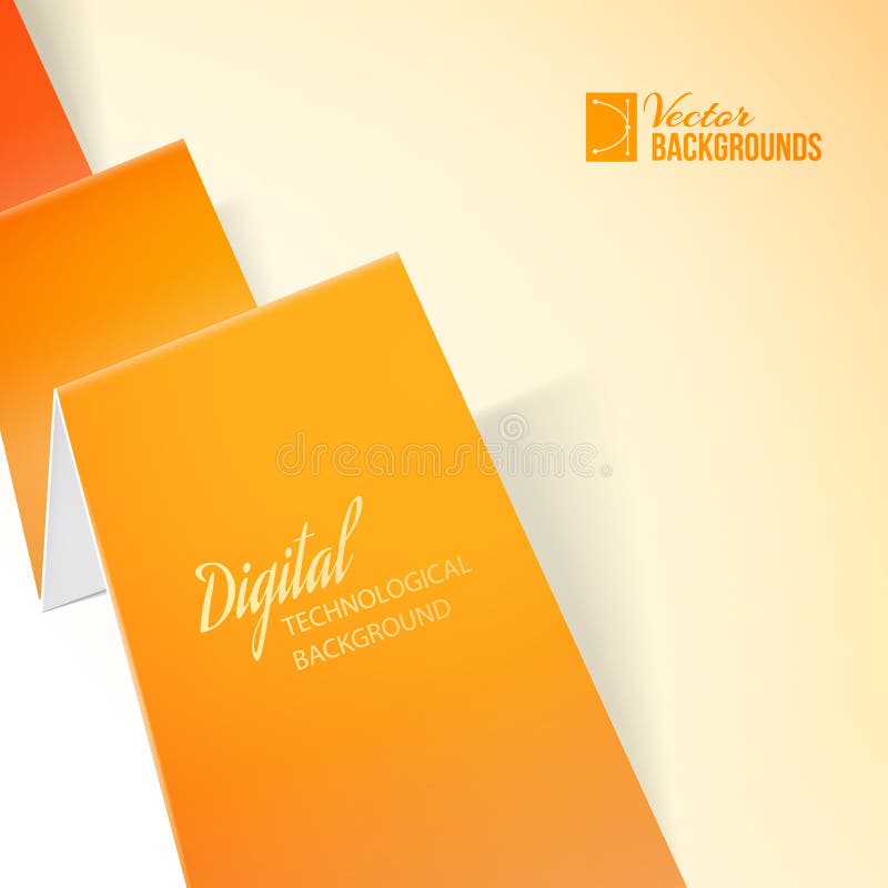 Orange paper. stock vector. Illustration of fold, blank - 43490785