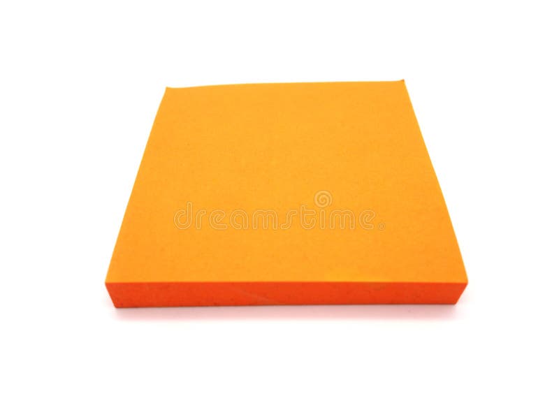 Orange Sticky Note On White Stock Photo - Image of message, paper: 5195830