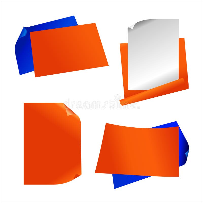 Orange paper sticker stock vector. Illustration of business - 8580689