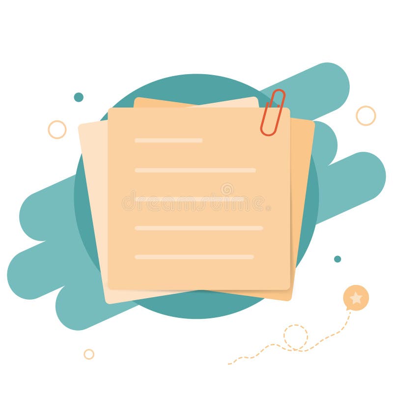 Orange Paper Stickers for Notes, Flat Sticky Note Icons with Clip ...