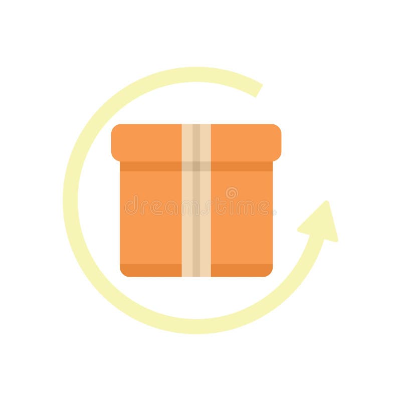 Orange Parcel Box Rotating with Circular Arrow Signifying Return ...