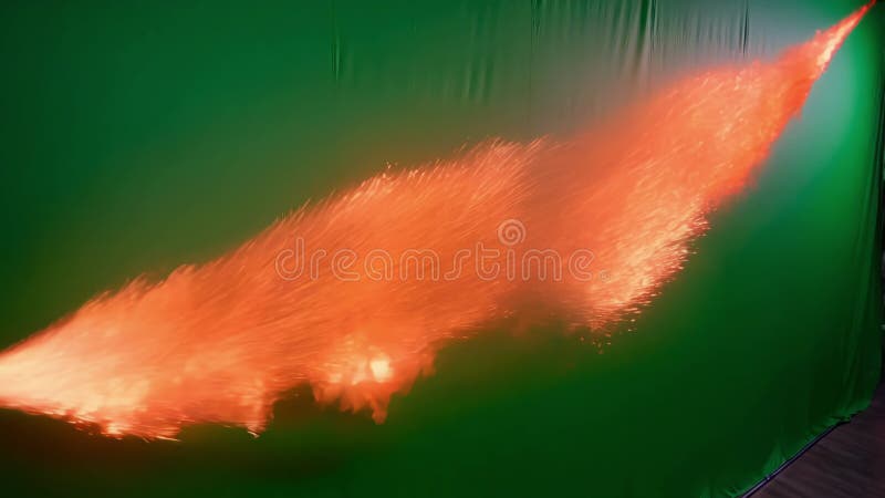 Fiery Spray Emitting on Green Screen Background Stock Footage - Video ...