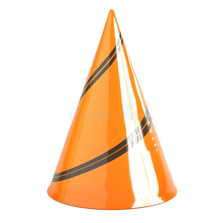 Orange Party Hat with Black Stripes Stock Image - Illustration of ...