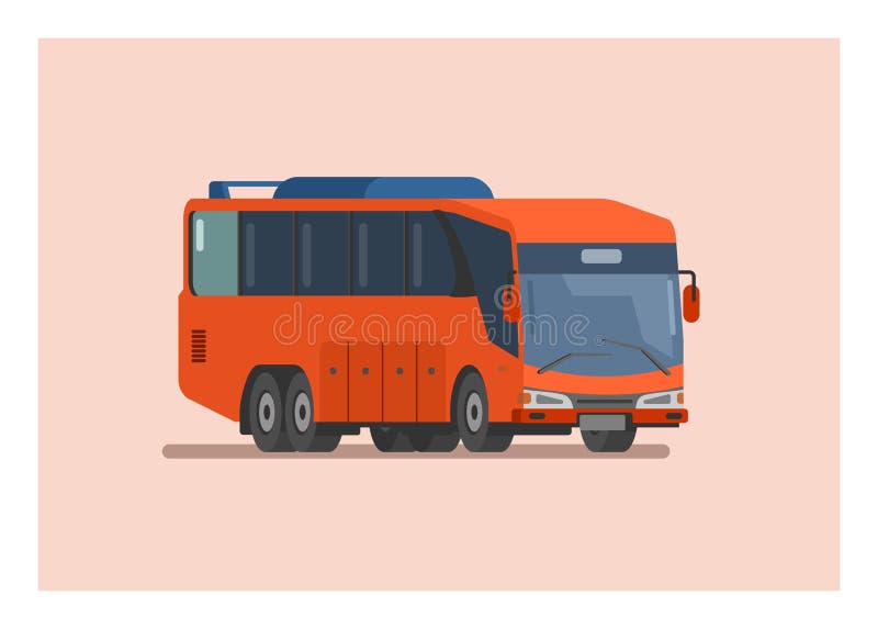 Orange Passenger Bus. Simple Flat Illustration. Stock Vector ...