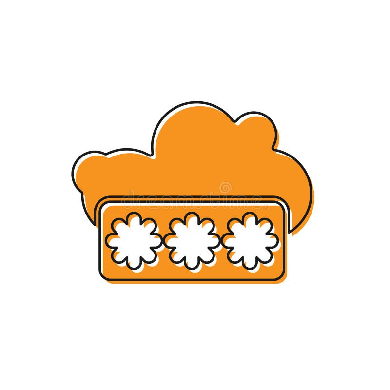 Orange Password Protection and Safety Access Icon Isolated on White ...