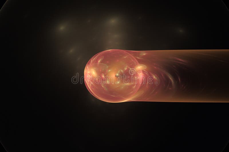 An Orange Pattern of a Flying Sphere of Curved Shapes on a Black ...