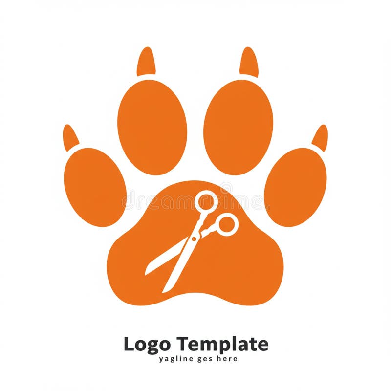 Orange Paw Print Logo Featuring a Pair of Scissors Inside the Main Pad ...