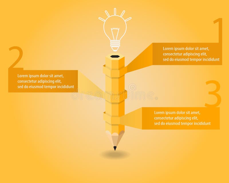 Orange Pencil Infographic Background Stock Vector - Illustration of ...