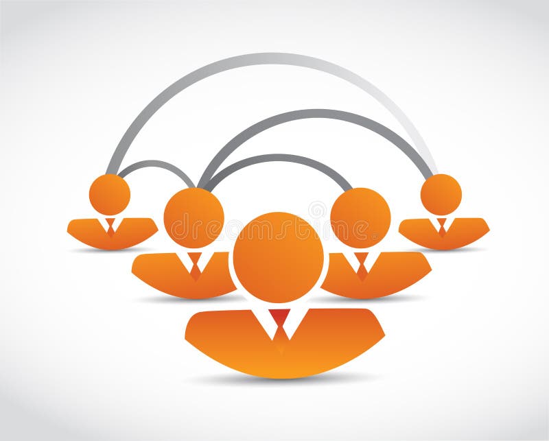 Orange People Network Connection Illustration Stock Illustration ...