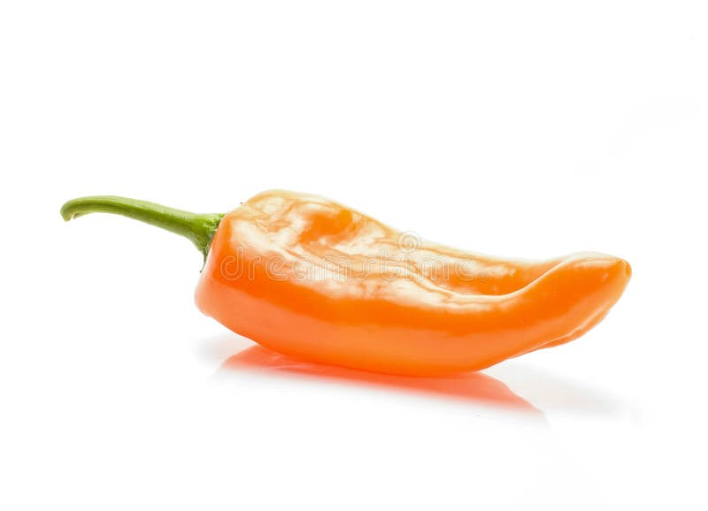 Orange pepper(capsicum) stock image. Image of white, snack - 71070039