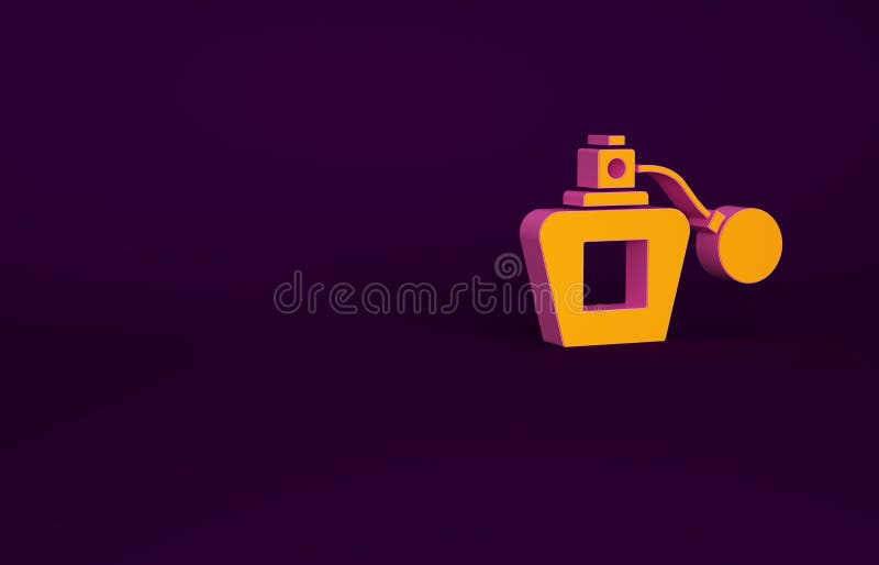 Orange Perfume Icon Isolated on Purple Background. Minimalism Concept ...