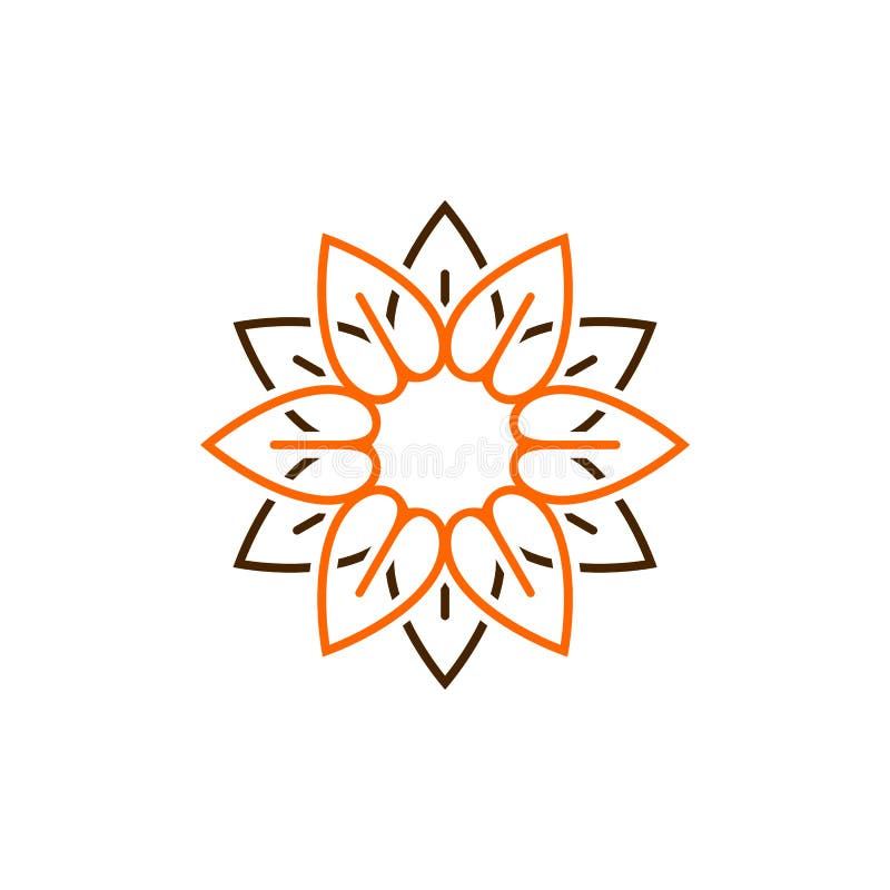 Orange Ornamental Blossom Flower Logo Template Illustration Design ...