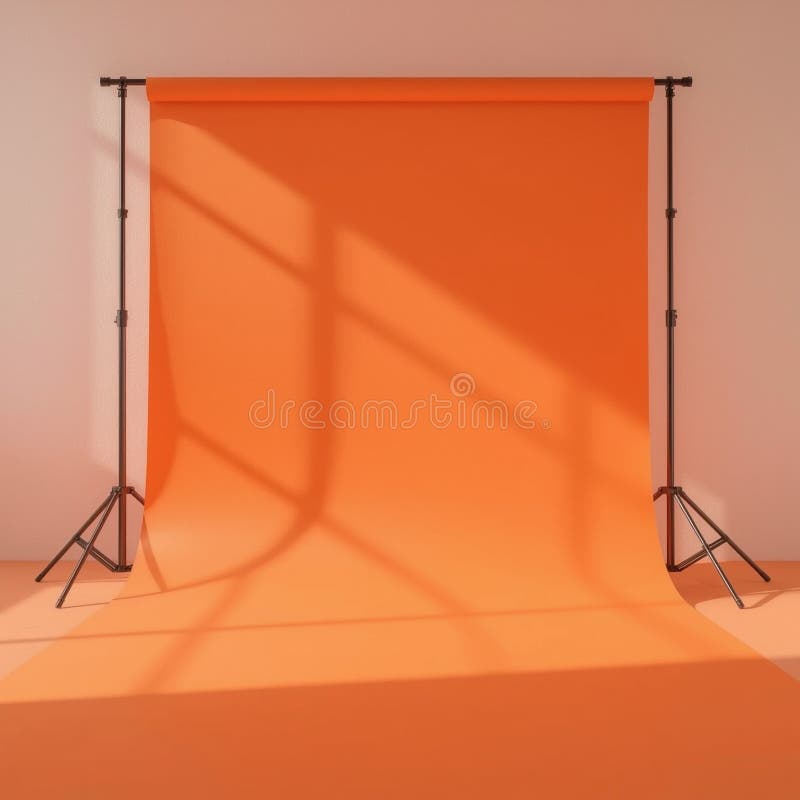 Orange Photo Studio with Window Shadows Stock Illustration ...