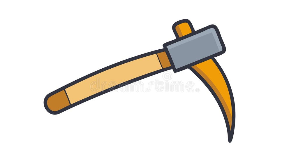 Orange Pickaxe Outline Icon, Representing Mining Tool Construction ...