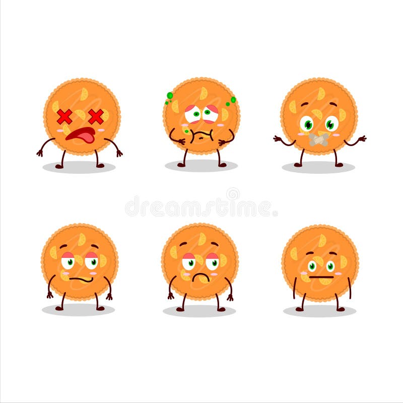 Orange Pie Cartoon Character with Nope Expression Stock Vector ...