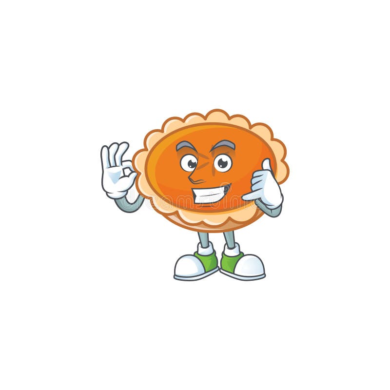 Orange Pie in the Character with Call Me Stock Vector - Illustration of ...