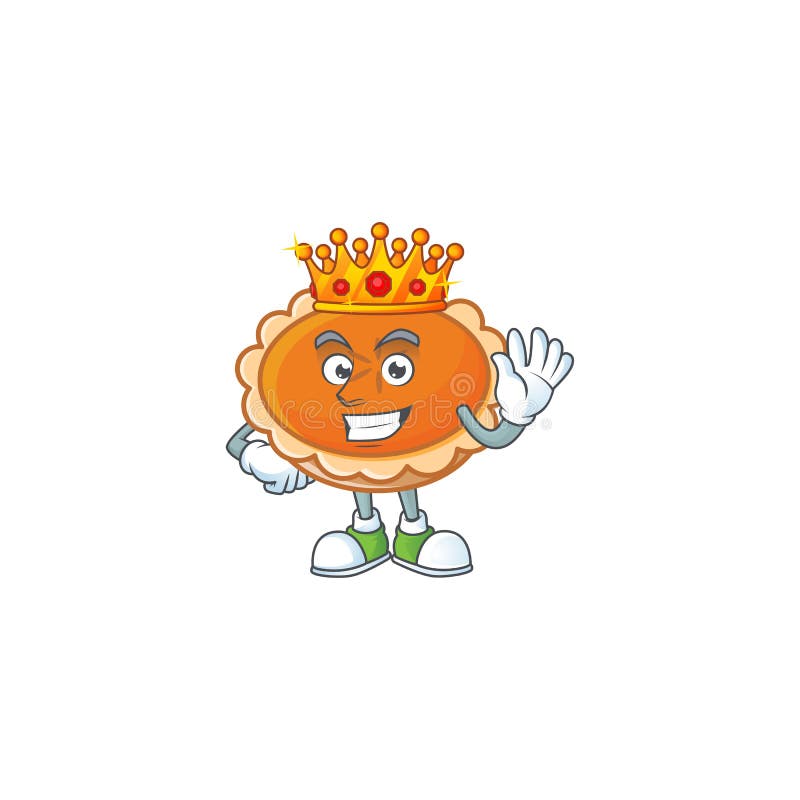 Orange Pie in the Character with King Stock Vector - Illustration of ...