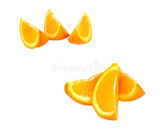 Orange pieces stock photo. Image of isolated, fruits, orange - 200156