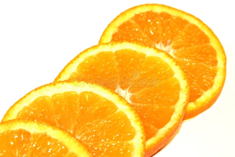 Orange Pieces on White Background Stock Image - Image of fruit, citrus ...