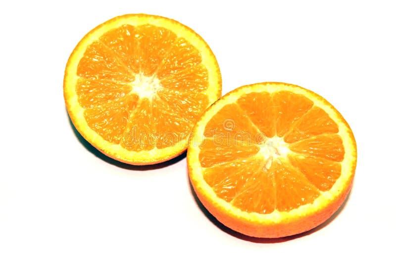 Orange Pieces on White Background Stock Image - Image of nature, sour ...