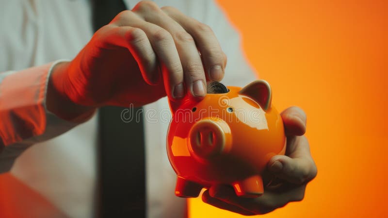 The Orange Piggy Bank.AI Generated Image Stock Image - Image of ...
