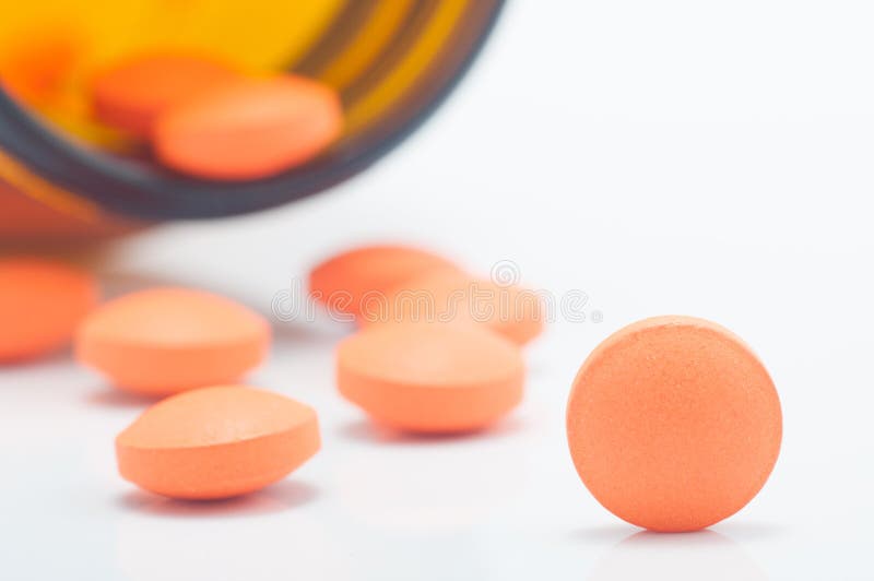 Orange pills stock photo. Image of drug, hospital, pills - 44095342