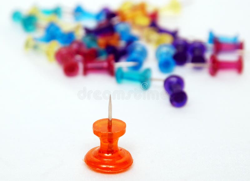 Orange pin stock photo. Image of sharp, tool, colorful - 1308398