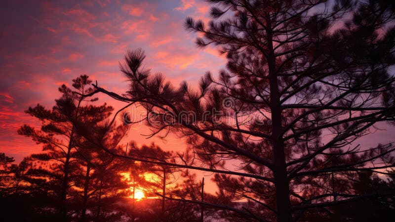 Orange pine tree branches stock image. Image of outdoors - 373276137