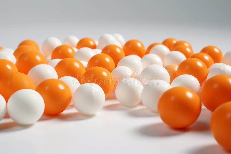 Orange Ping Pong Balls with White Balls Generative AI Stock ...