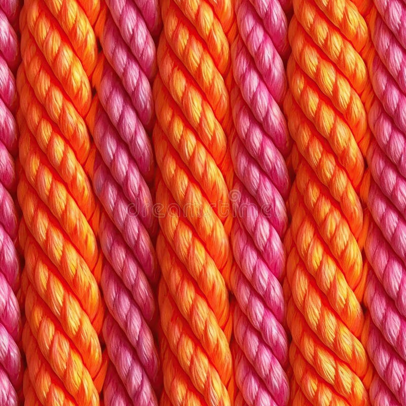 Orange Pink Pattern of Ropes Close Up Very Detailed Tile Seamless ...
