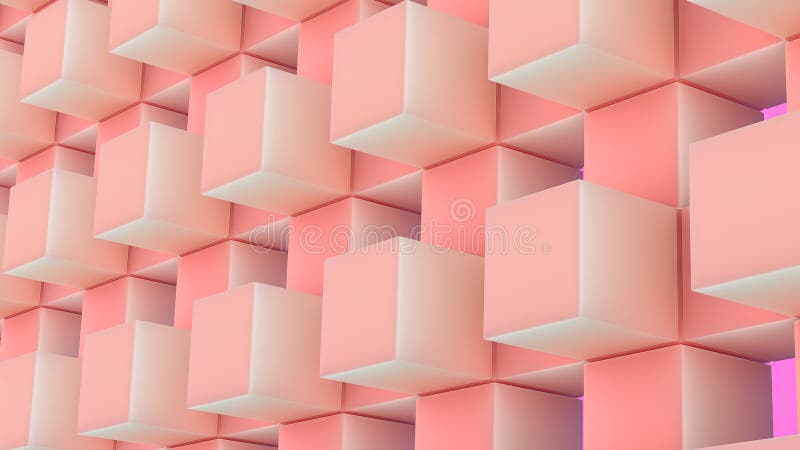 Orange and Pink Pop Cube Shape Elegant Modern 3D Rendering Abstract ...