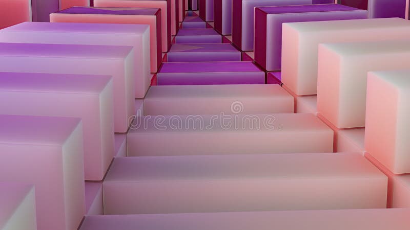Orange and Pink Pop Cube Structure Design Element Elegant Modern 3D ...
