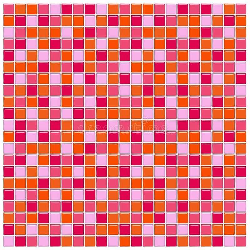 Orange, Pink and Red Glass Tiles Stock Illustration - Illustration of ...