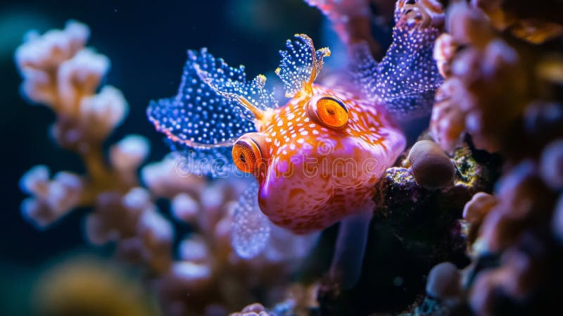 Orange and Pink Spotted Fish on Coral Reef Underwater Stock ...