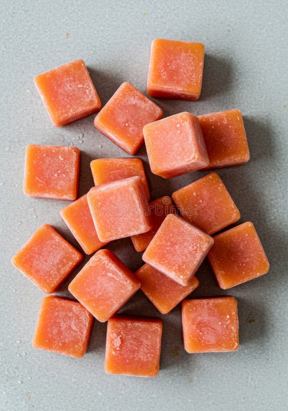 Orange and Pink Sugar Cubes on Grey Background Stock Illustration ...