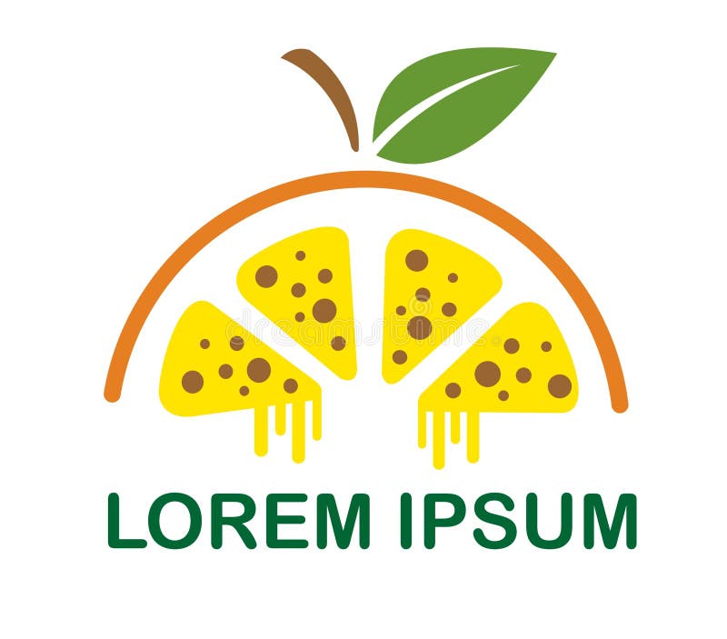 Orange Pizza Logo Design Concept Stock Vector - Illustration of lunch ...