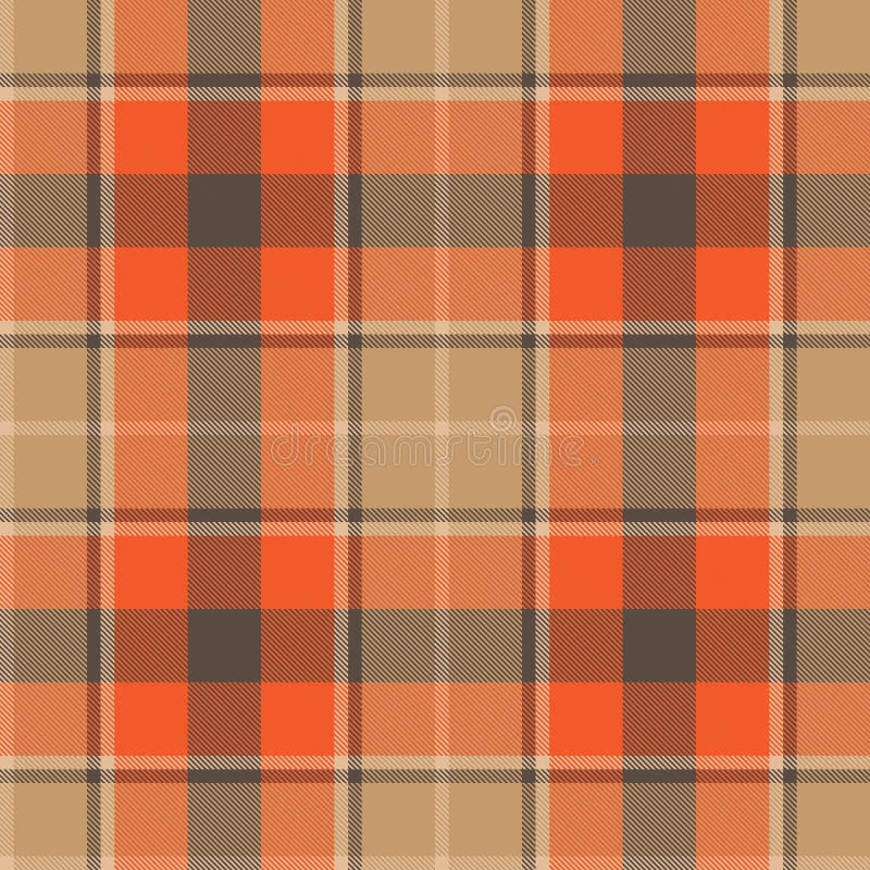 Orange Plaid Tartan Checkered Seamless Pattern Stock Vector ...