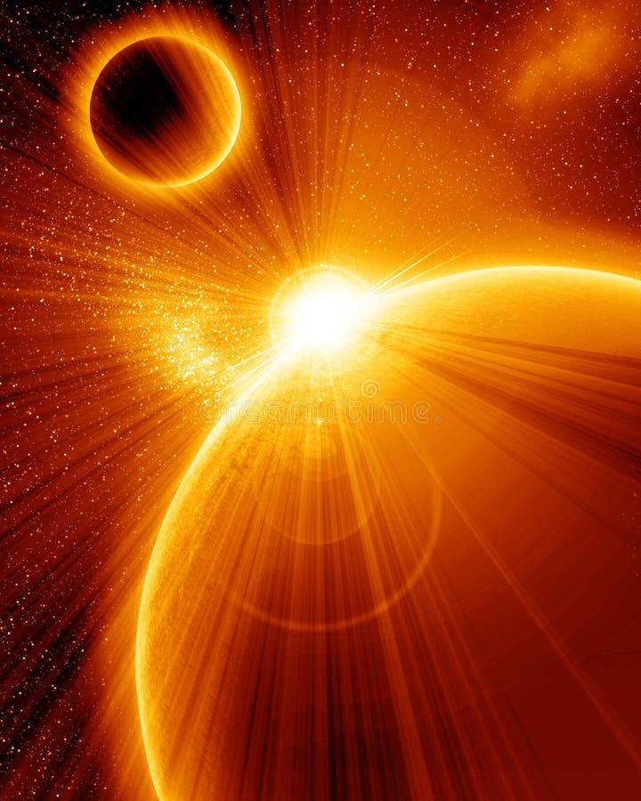 Orange planet stock illustration. Illustration of north - 61308