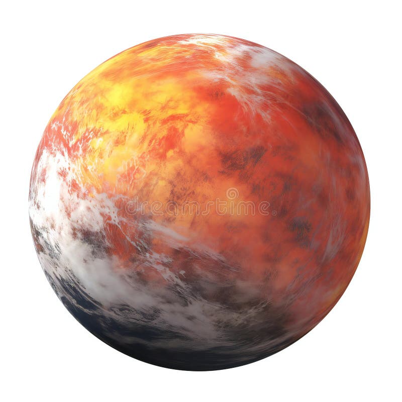 An Orange Planet Isolated on a White Background Stock Illustration ...